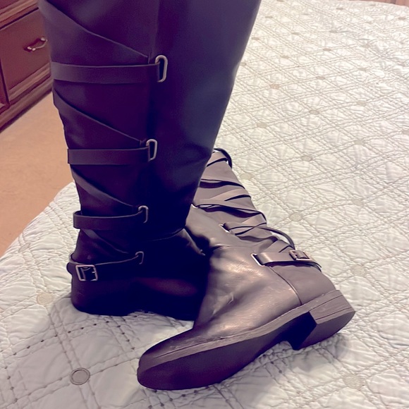 JustFab | Shoes | Knee High Black Riding Boots | Poshmark